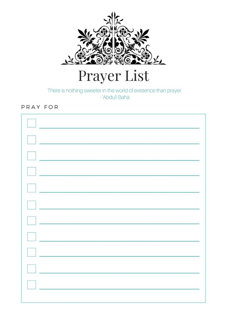 Prayer list - Elika Mahony